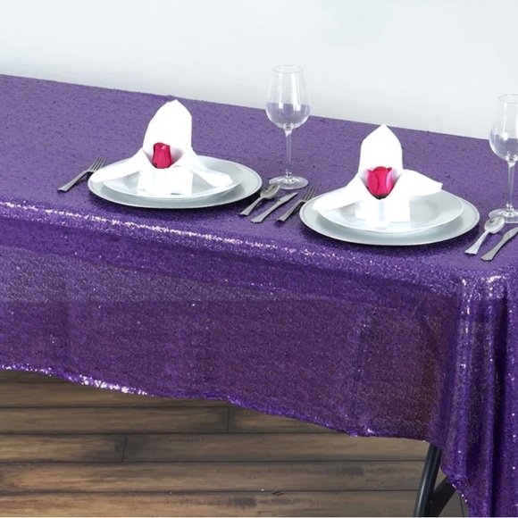 Kitchen | Nwt Rectangular Purple Sequence Table Cloth 6x126 | Poshmark